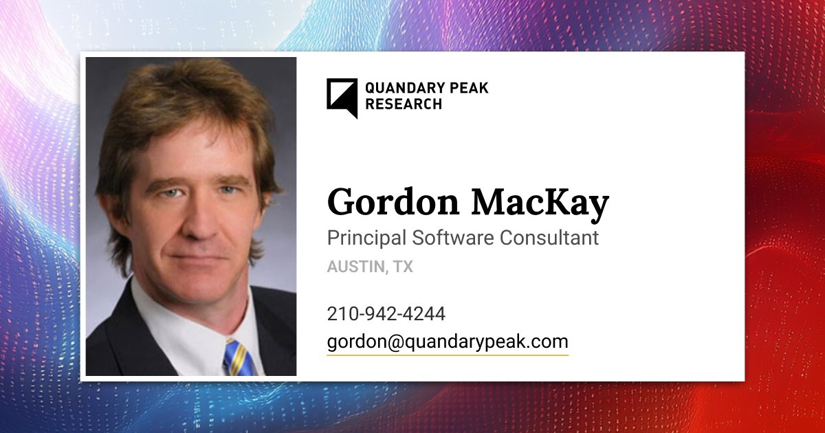 Gordon MacKay | Principal Software Consultant | Quandary Peak Research