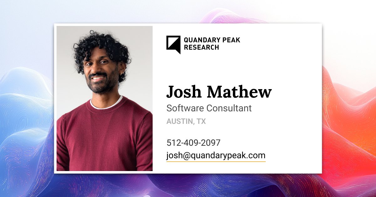 Josh Mathew | Software Consultant | Quandary Peak Research